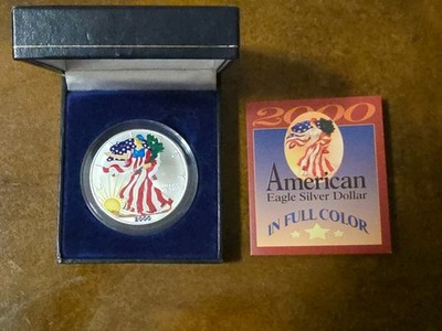 2000 Colorized American Silver Eagle 1 Troy Oz. .999 Fine Silver One ...