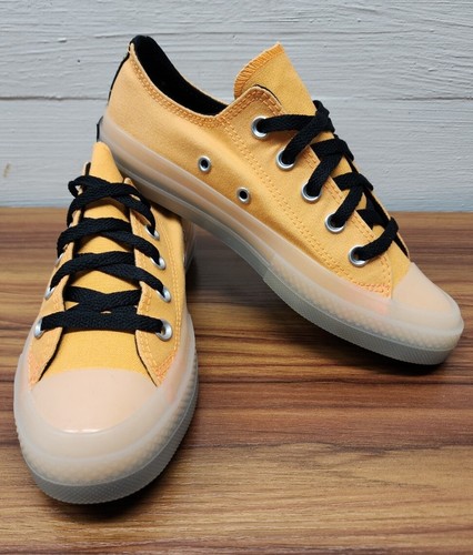 CONVERSE Chuck Taylor ALL STAR OX Low Orange Black Clear Sole Shoe ...