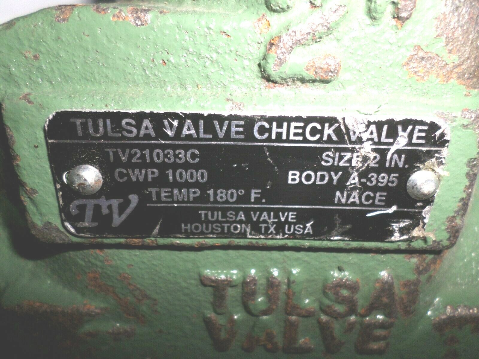 ⭐NEW⭐ TULSA CHECK VALVE TV21033C 2" NPT SWING CHECK VALVE NACE 1000 CWP ...