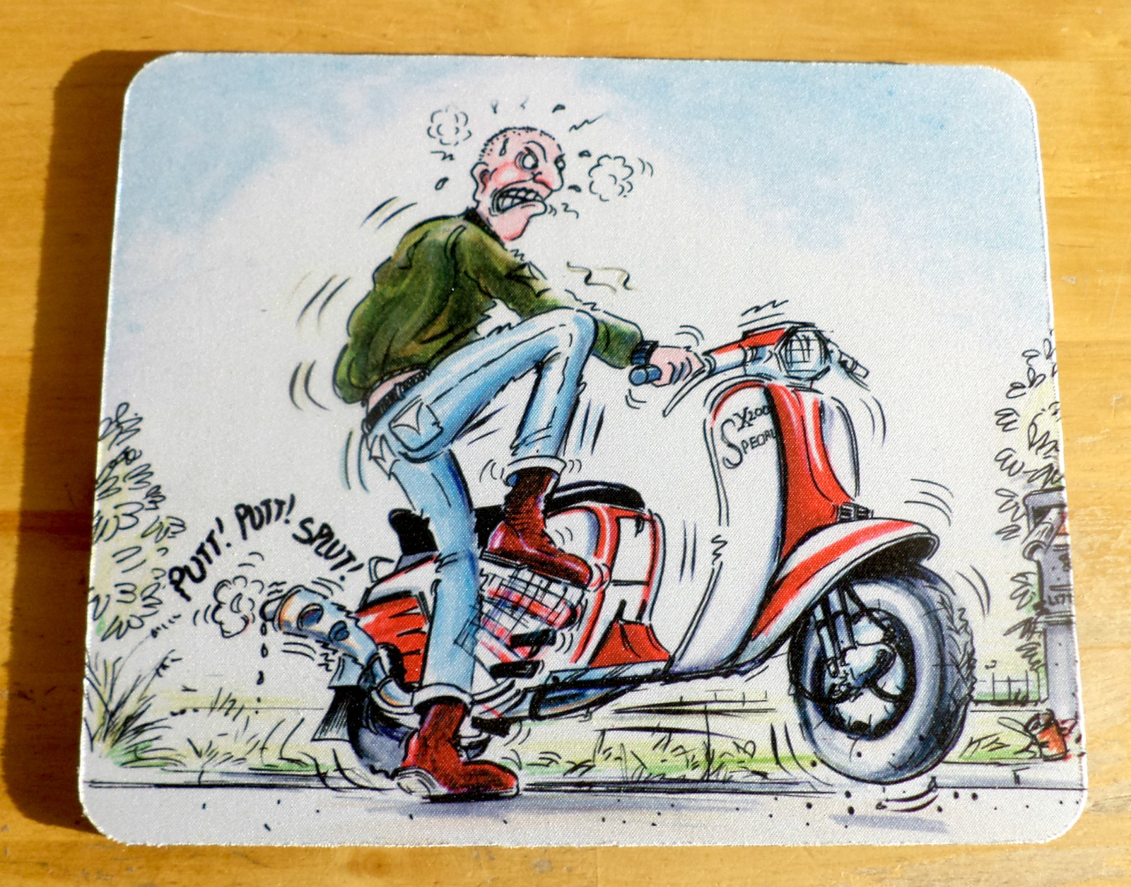 Scooter Mousemat, Scooter Cartoon Mousemat, Lambretta Scooter Mousemat ...