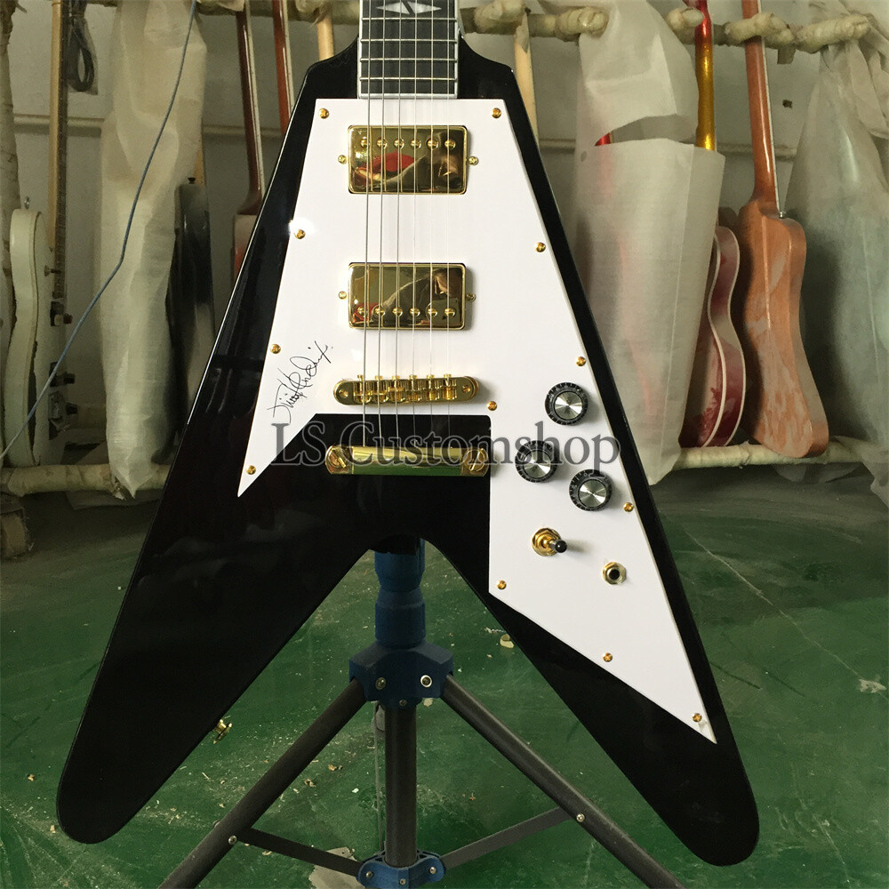 1969 Black V Shape Electric Guitar Solid Mahogany Body Jimi Hendrix ...