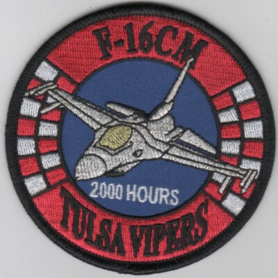 3.5" USAF AIR FORCE125FS TULSA VIPERS 2000 HOURS F-16CM EMBROIDERED ...