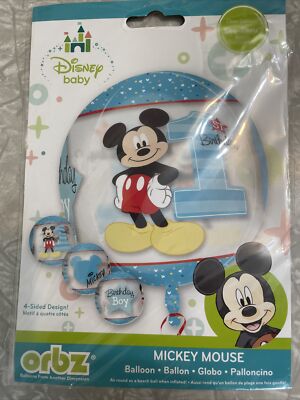Disney baby Mickey Mouse Happy 1st Birthday balloon. 4 sided design ...