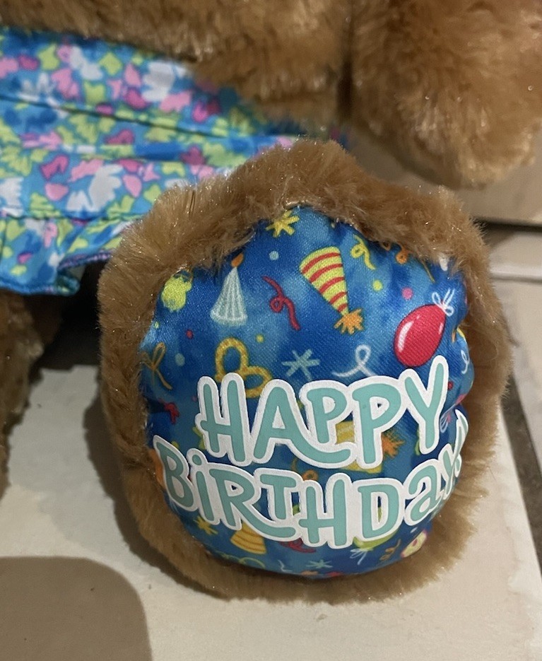 Build A Bear BAB Happy Birthday Plush Brown Bear With Roar Sound & BAB ...