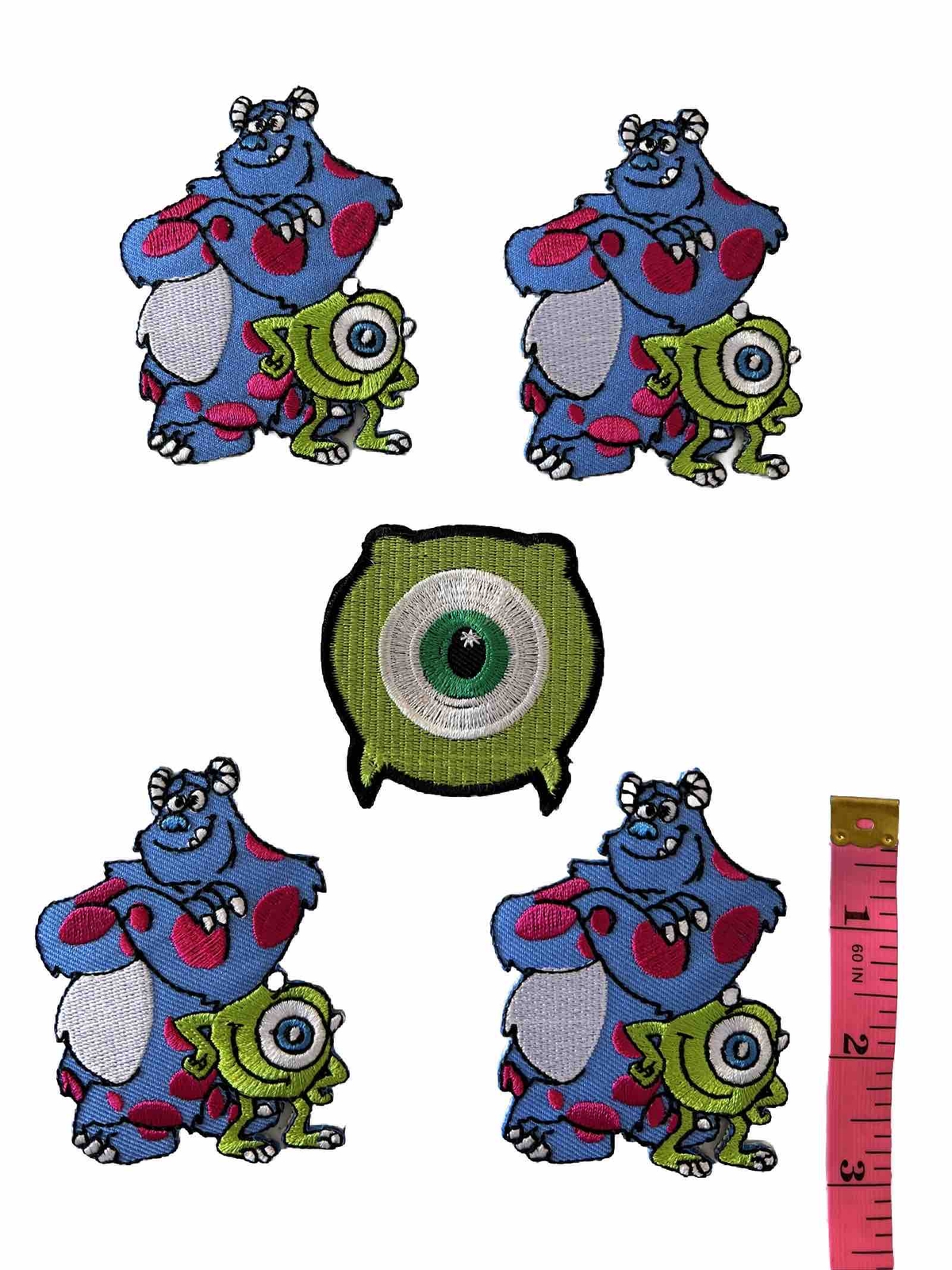 NEW Disneys Pixar Monsters Inc Iron on embroidered patches lot of 5 | eBay