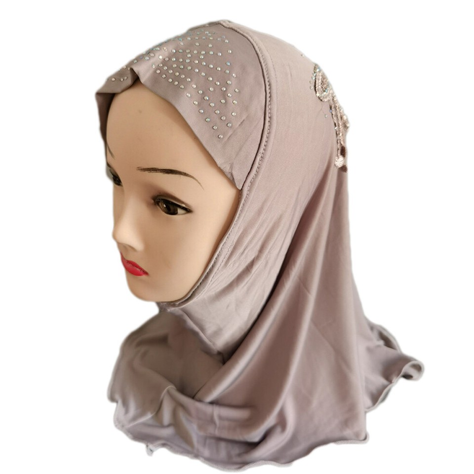 Kids Girls Muslim Turban Islamic Hijab Arab Underscarf Headwear Shawl ...
