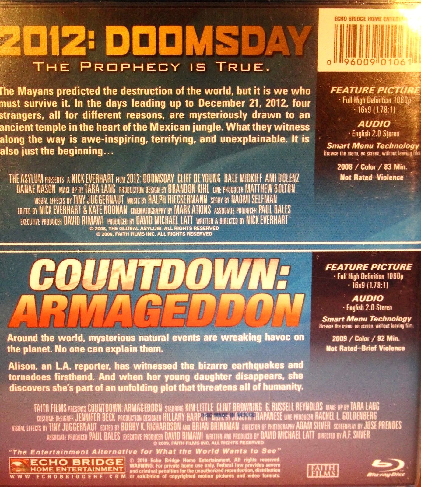 2012 Doomsday Prophecy & Countdown Armageddon HD Blu Ray Action Movies ...