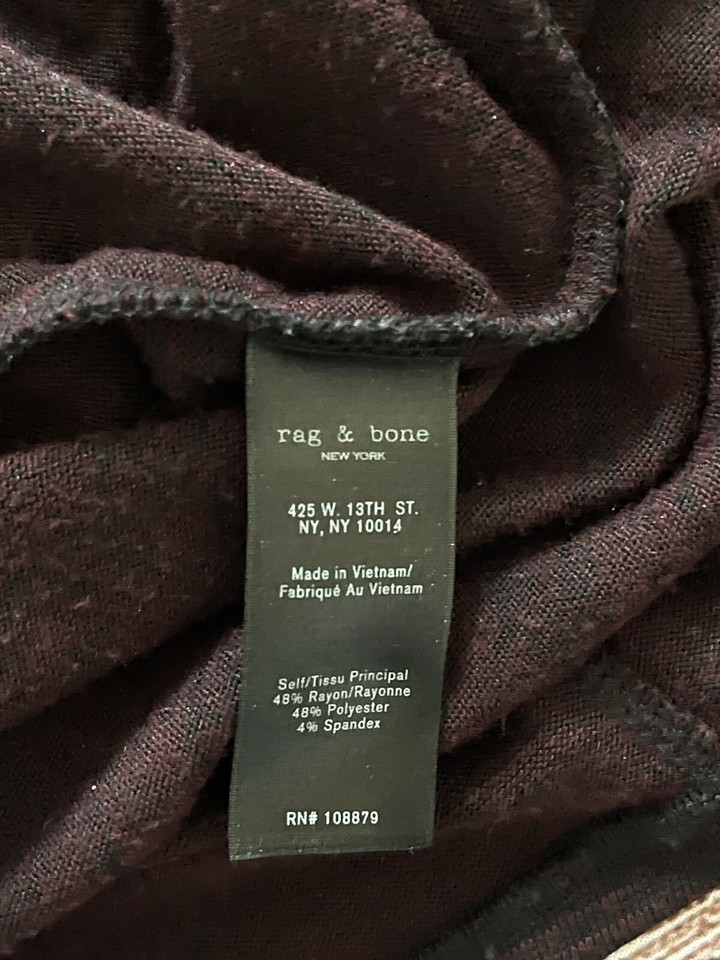 Rag & Bone Jean The Knit Vee hudson Relaxed Fit Berry Port Heathered ...