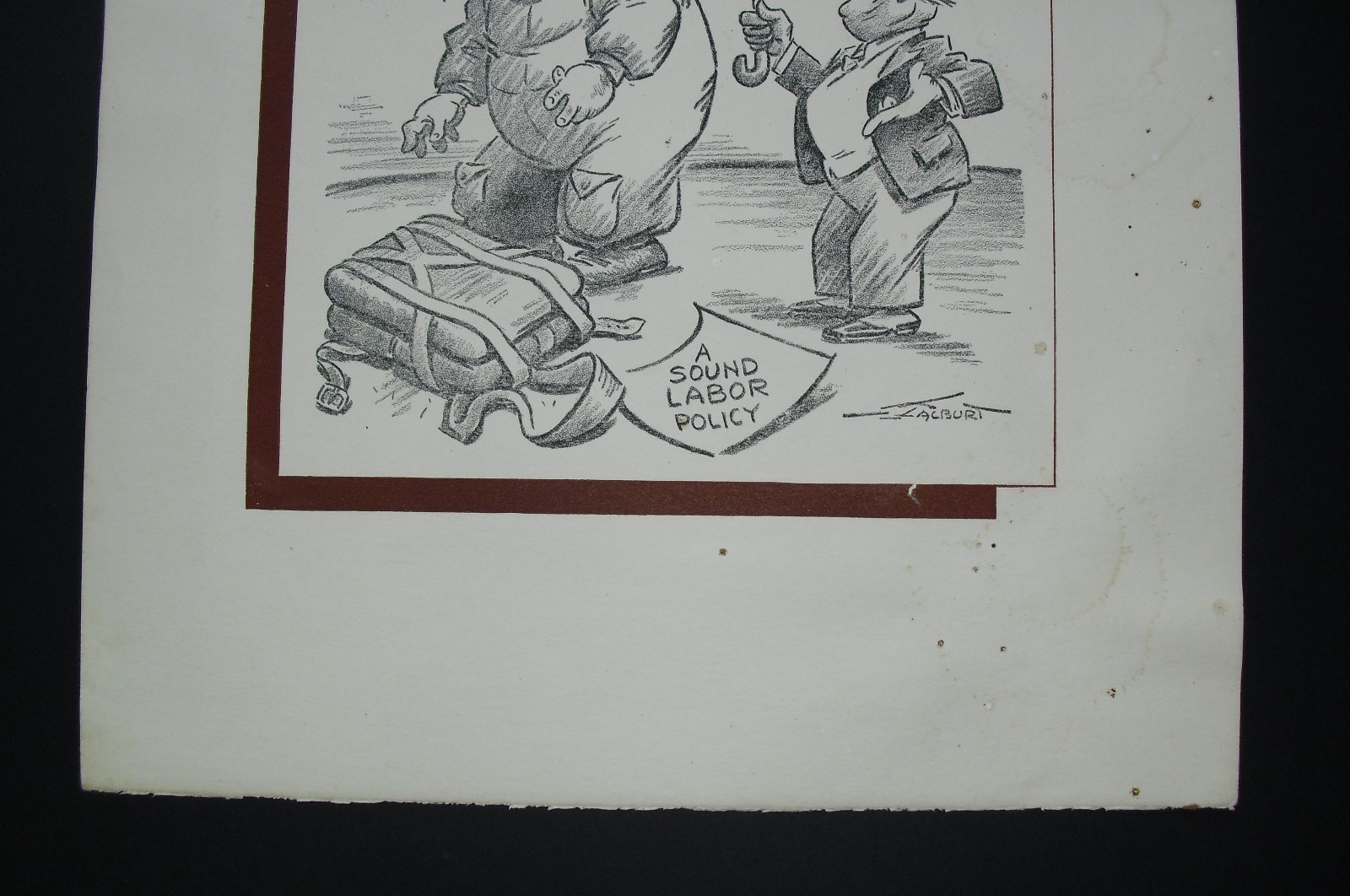 1940's WW2 political cartoon art print TALBURT "Something Just As Good ...