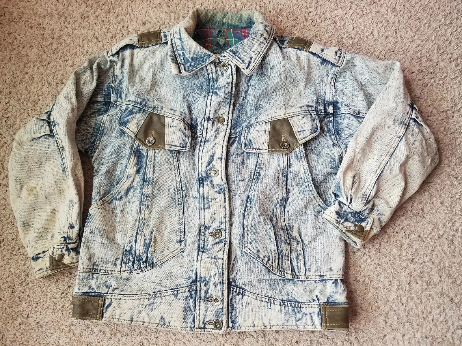 Vintage 1990s "New Image" Acid Wash Denim Jacket with… - Gem