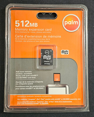 Vintage Palm 512MB MiniSD / SD Memory Expansion Card (3273WW) - NIB ...