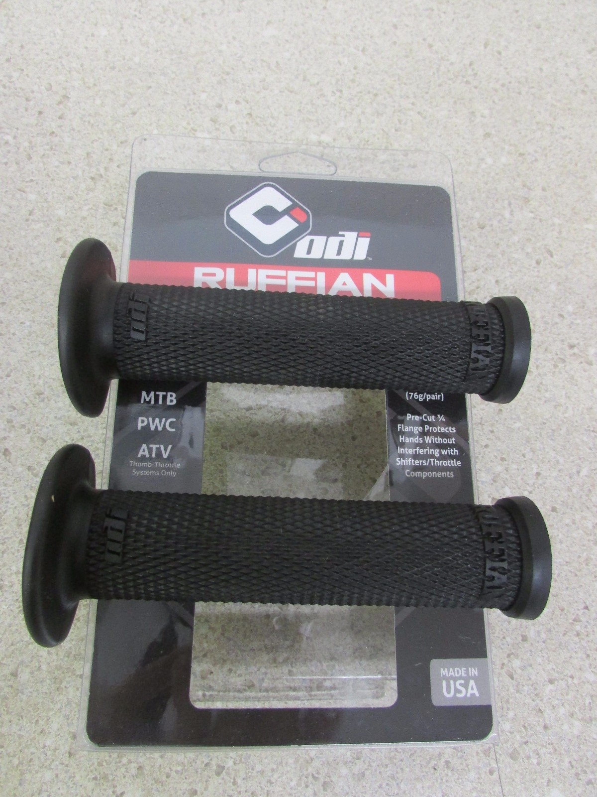 ODI BLACK RUFFIAN ATV GRIPS HONDA RANCHER RUBICON RINCON RECON FOREMAN ...