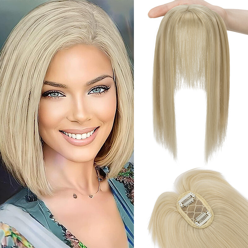 Topper Natural Clip in Hair Extensions Toupee for Women with Bangs Real ...