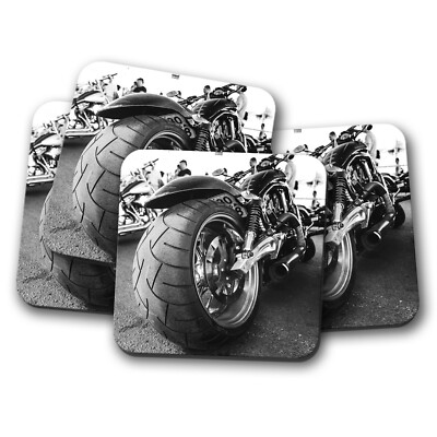 4 Set - American Motorcycle Coaster - Bike Motorbike Wide Wheel USA ...
