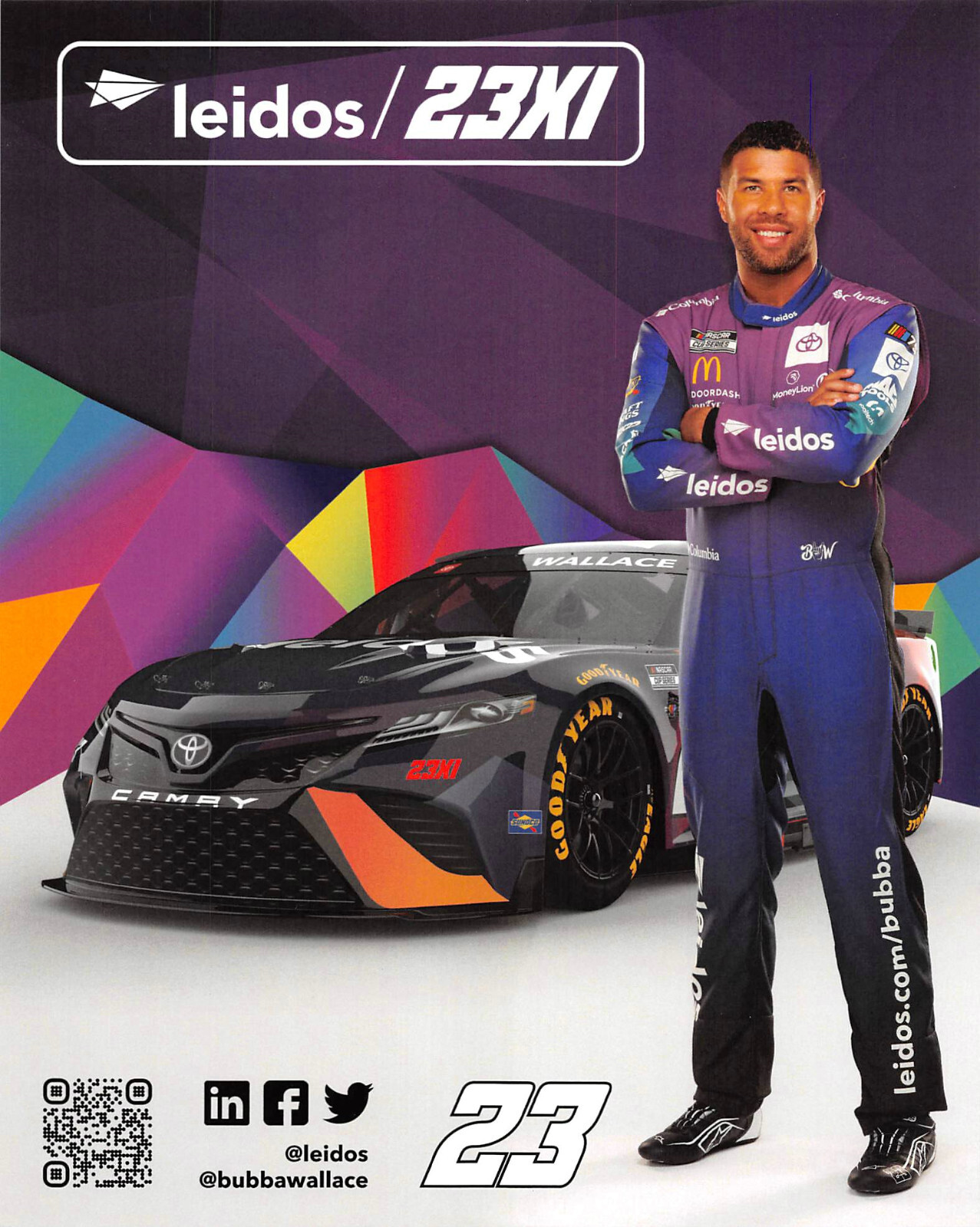 2023 -- BUBBA WALLACE #23 LEIDOS / 23XI RACING NASCAR CUP SERIES ...