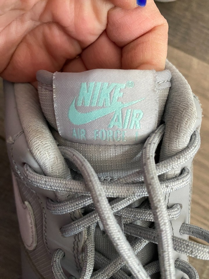 NIKE AIR FORCE 1 FV0383-001 Grey Lace Up Trainers Size UK 10 | eBay UK
