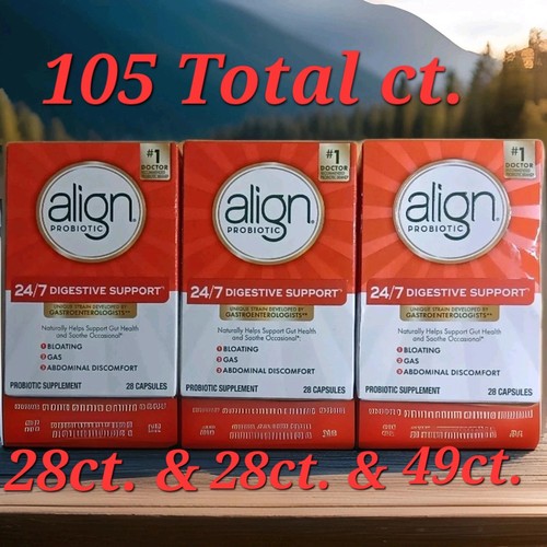 3 Boxes ALIGN 24/7 (105 Total ct) #1 PROBIOTIC - DIGESTIVE SUPPORT Exp ...