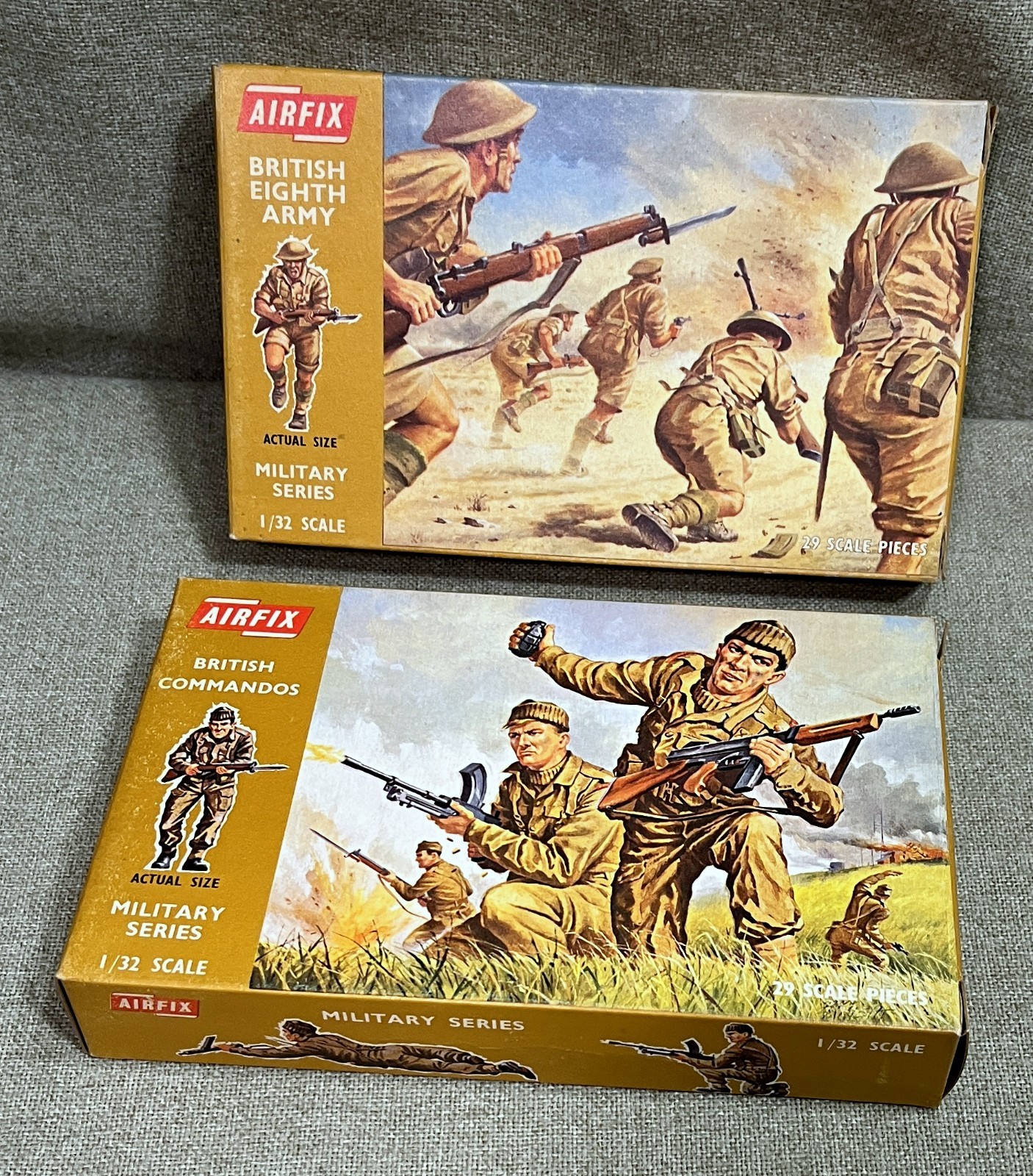 Vintage Lot of 2 Airfix British Eighth Army & British Commandos 1/32 WW ...