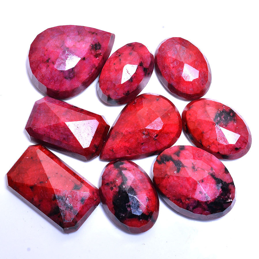 1644 Ct/9 Pcs Natural Pigeon Blood Red Rubies Earth Mined Gemstones Lot ...