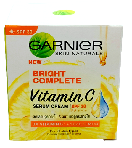 Vitamin C Serum Cream Garnier Bright Complete SPF 30 PA+++ 50ml Pure ...