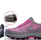 LADIES WOMENS PINK BREATHABLE STEEL TOE CAP SAFETY WORK TRAINERS SHOES ...