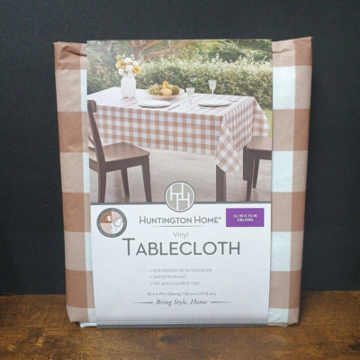 Indoor/Outdoor Vinyl Tablecloth, Water Resistant, 52x70" Oblong ...