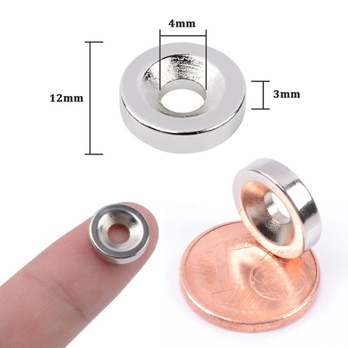 5pcs 12x3mm Neodymium Magnets M4 Hole with Screws for Whiteboards ...