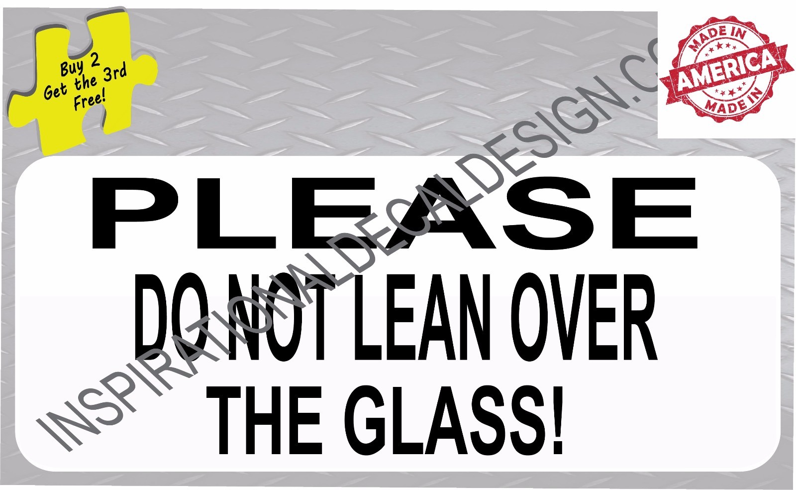 Please Do Not Lean Over The Glass! Decal/Stickers p271 | eBay