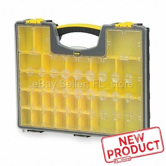 STANLEY Plastic Storage Organizer Carry Parts Box 25 Compartments High ...