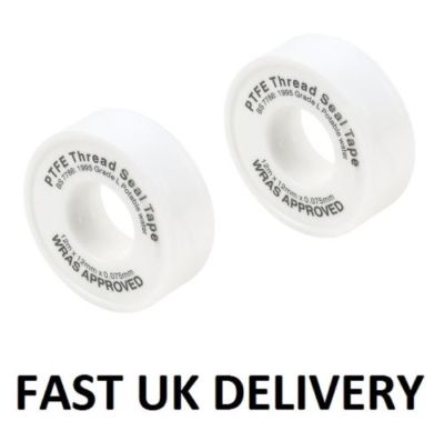 2 x PTFE Threaded Sealing PLUMBERS TAPE WATER TIGHT FITTING PIPE ...