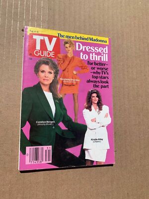 Tv Guide Mag Kirstie Alley Candice Bergen August 4-19, 1990 Murphy ...
