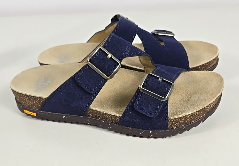 Dansko Womens DAYNA Navy Blue Suede Leather Comfort Sandals Sz 40 /US 9 ...