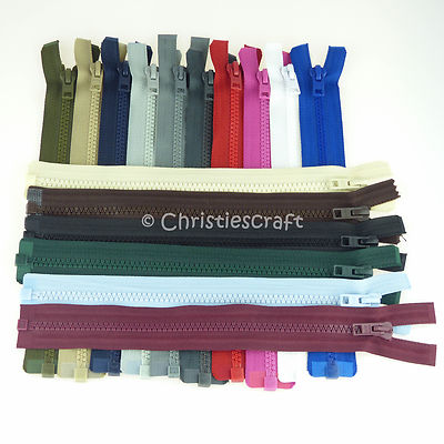 Plastic Teeth Chunky Open End Zip - Choice of Colour & Length | eBay