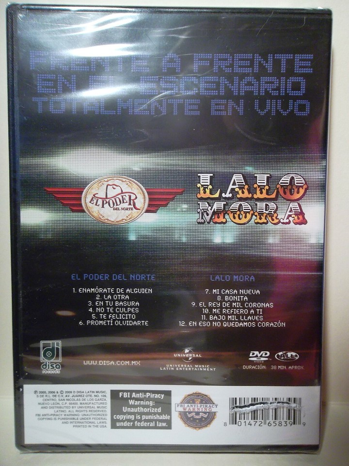 El Poder Del Norte y Lalo Mora - Frente A Frente En El Escenario (DVD, 2009) 801472658399 | eBay