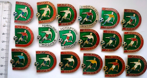 Set of 18 vintage Soviet USSR football/soccer teams badges pins | eBay