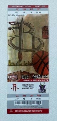 2006 Milwaukee Bucks at Houston Rockets Ticket 2/01/06 | eBay