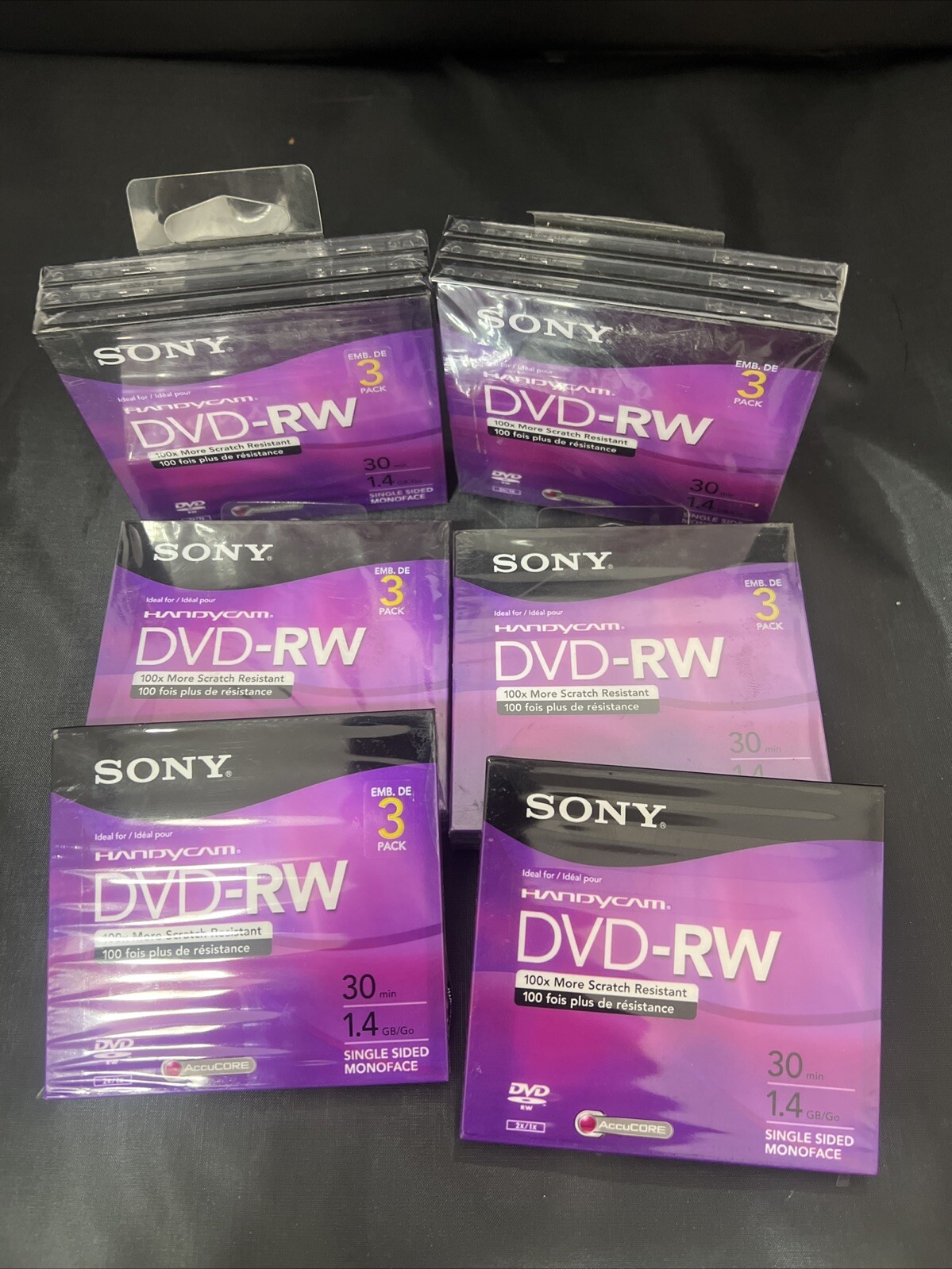 Sony DVD-RW Mini Recordable disc 1.4GB 30 Min 3 Pack LOT SEALED 14 DVD ...