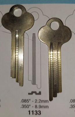 HHM YORK Safe Deposit Box 1133 Vintage Key Blank. | eBay