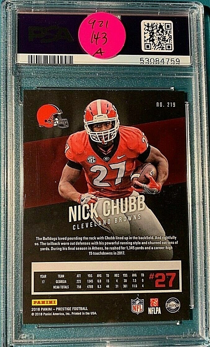 2018 Panini Prestige - Rookie Nick Chubb #219 (RC) for sale online | eBay