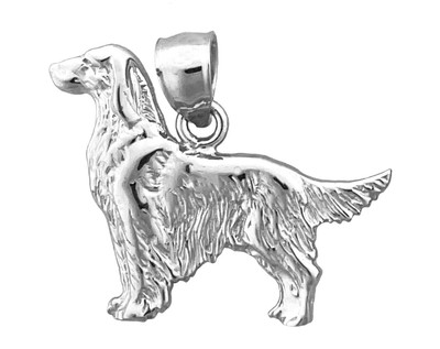 Rhodium Plated 925 Sterling Silver Irish Setter Dog Pendant | eBay