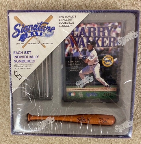 LARRY WALKER 1998 SIGNATURE BATS MINIATURE #8835 OF 10,000 MLB COLORADO ...