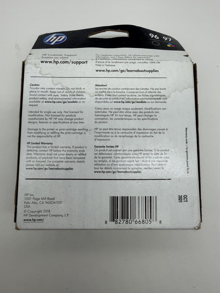 NEW SEALED HP 96 Black & 97 Tri-Color Ink Combo Pack OEM Genuine ...