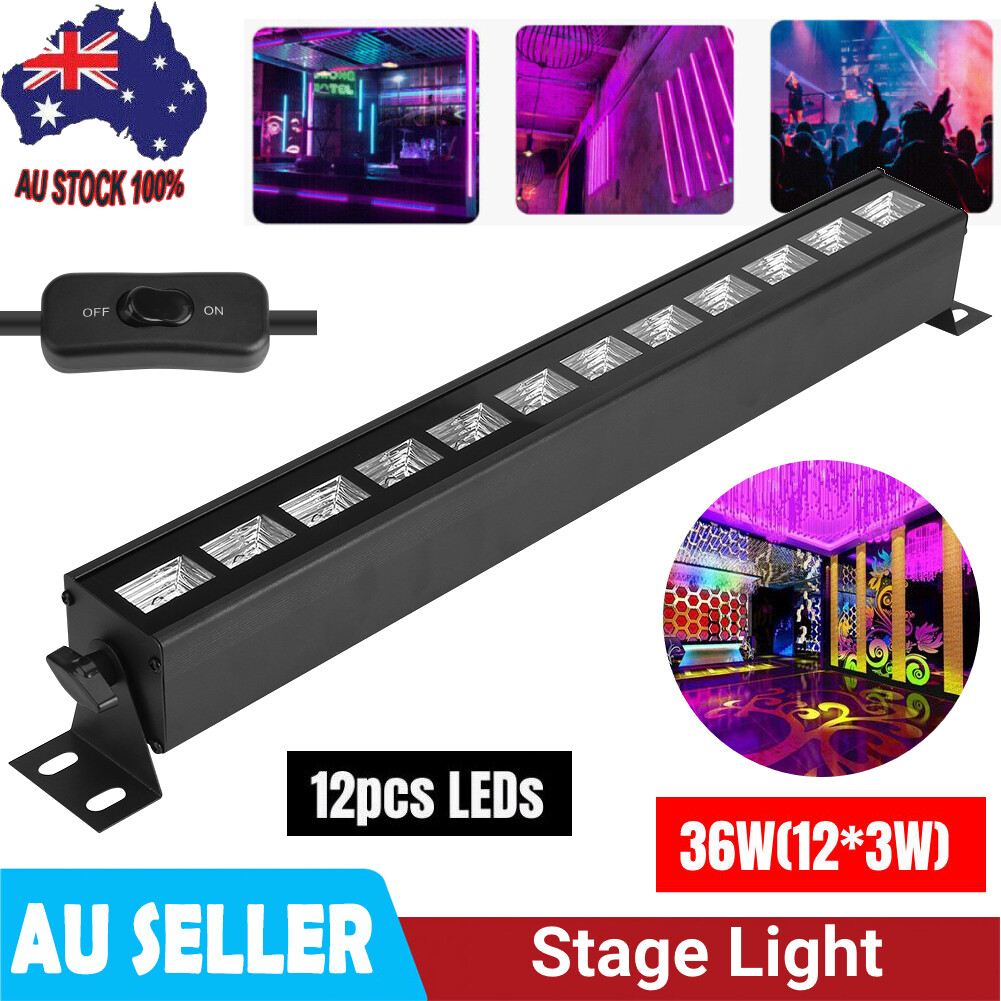 UV BAR 36W 12 LED Batten Ultraviolet Black light DJ Disco Club Party ...