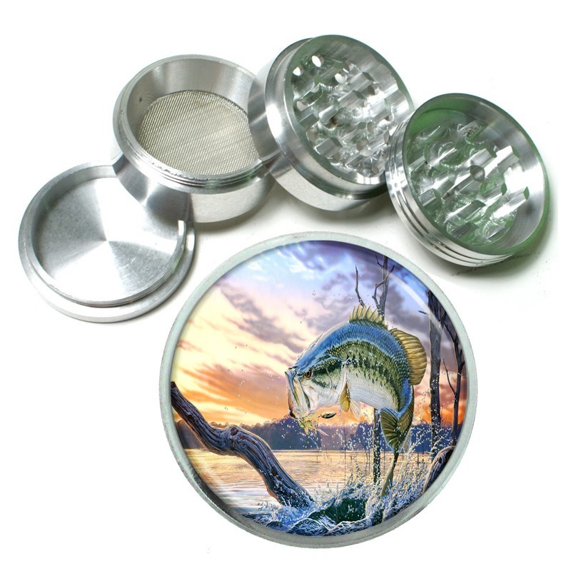 Fishing Aluminum Grinder D2 63mm 4 Piece Fisherman Trout Lake Sea Ocean ...