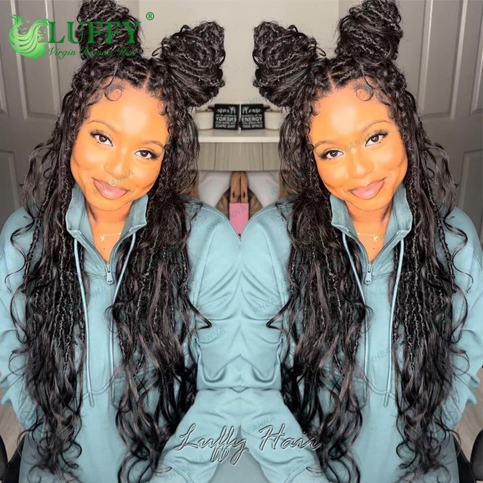Boho Locs Human Hair Body Wave Crochet Locs Hair Extension Pre Looped ...
