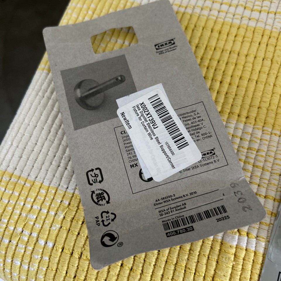 2 x IKEA DIGNITET Curtain Wire Support Stainless Steel 400.780.30 NEW ...