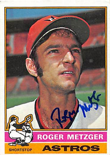Roger Metzger autographed baseball card (Houston Astros) 1976 Topps ...
