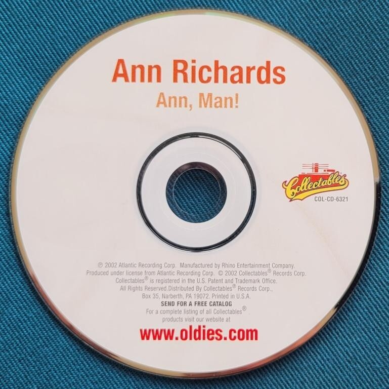 Rare ANN RICHARDS Ann, Man! CD Collectables Jazz Classics 2002 FREE ...