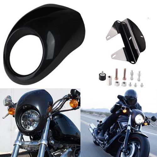 ABS Plastic Front 5 3/4" Cut Out Headlights Fairing Cover For Harley ...