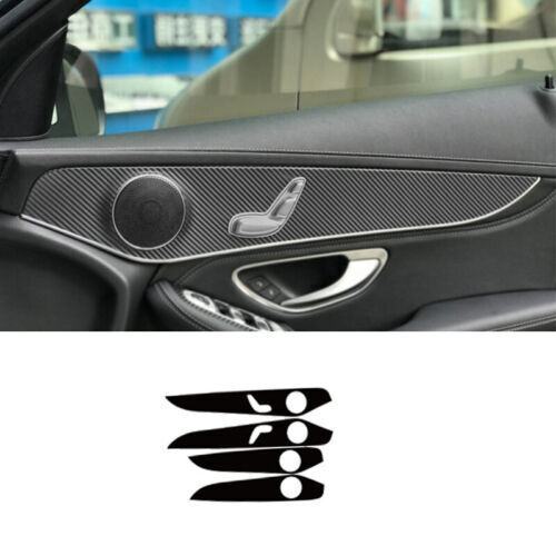 Carbon Fiber Sticker Inner Door Panel Trim Cover Strip For Benz C-Class ...